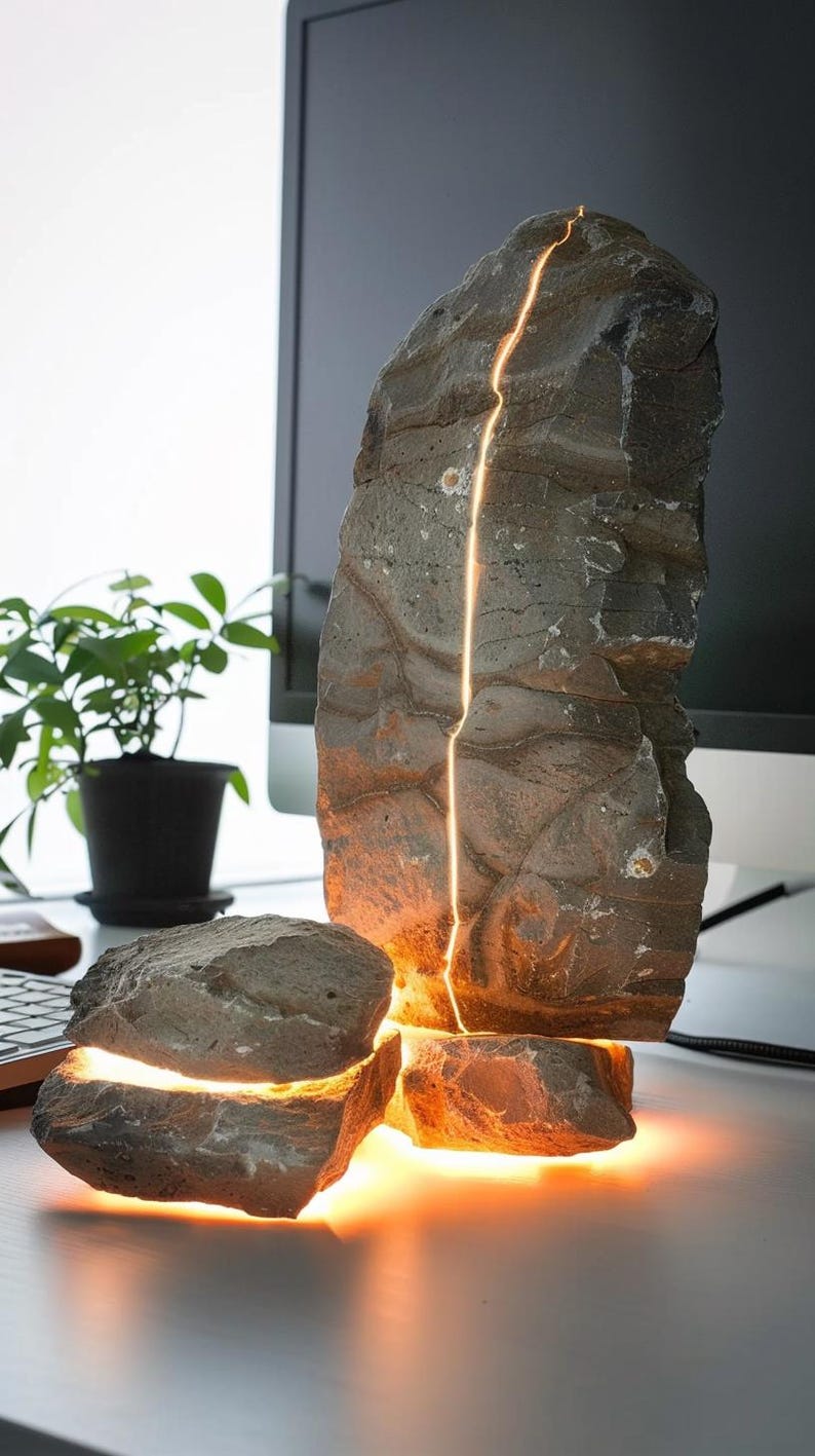 Stone Lamp Decor - Etsy