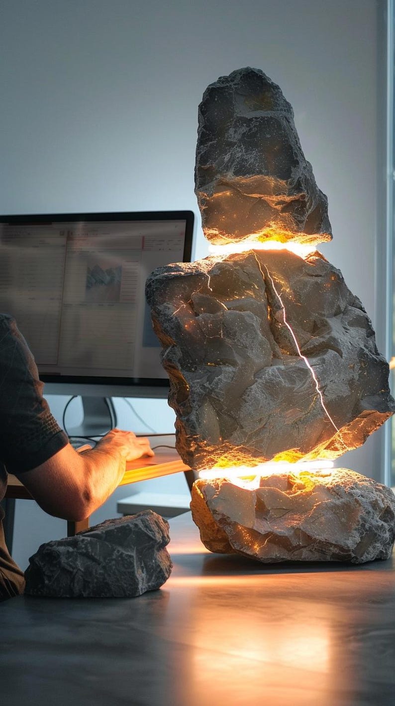 Stone Lamp Decor - Etsy