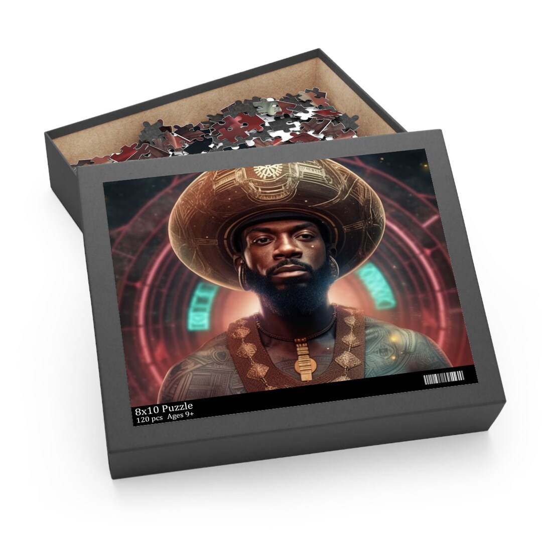 Black Afrofuturism Jigsaw Puzzle, Nerd Gift, Science Fiction Lover Gift ...