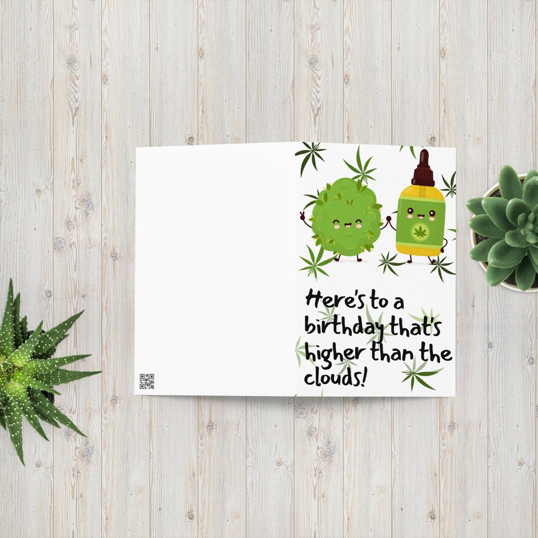 Cannabis Themed Birthday Card - Etsy