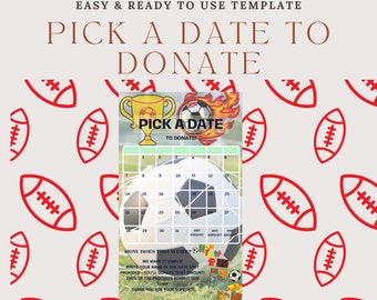 Soccer Fundraiser - Pick a Date & Donate! Calendar Fundraiser, Pick a ...