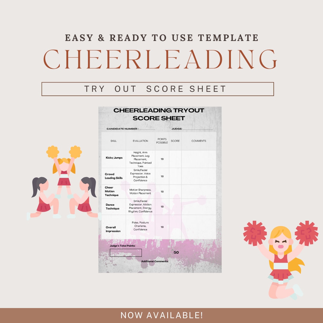 Cheerleading Try Out Score Sheet - Etsy