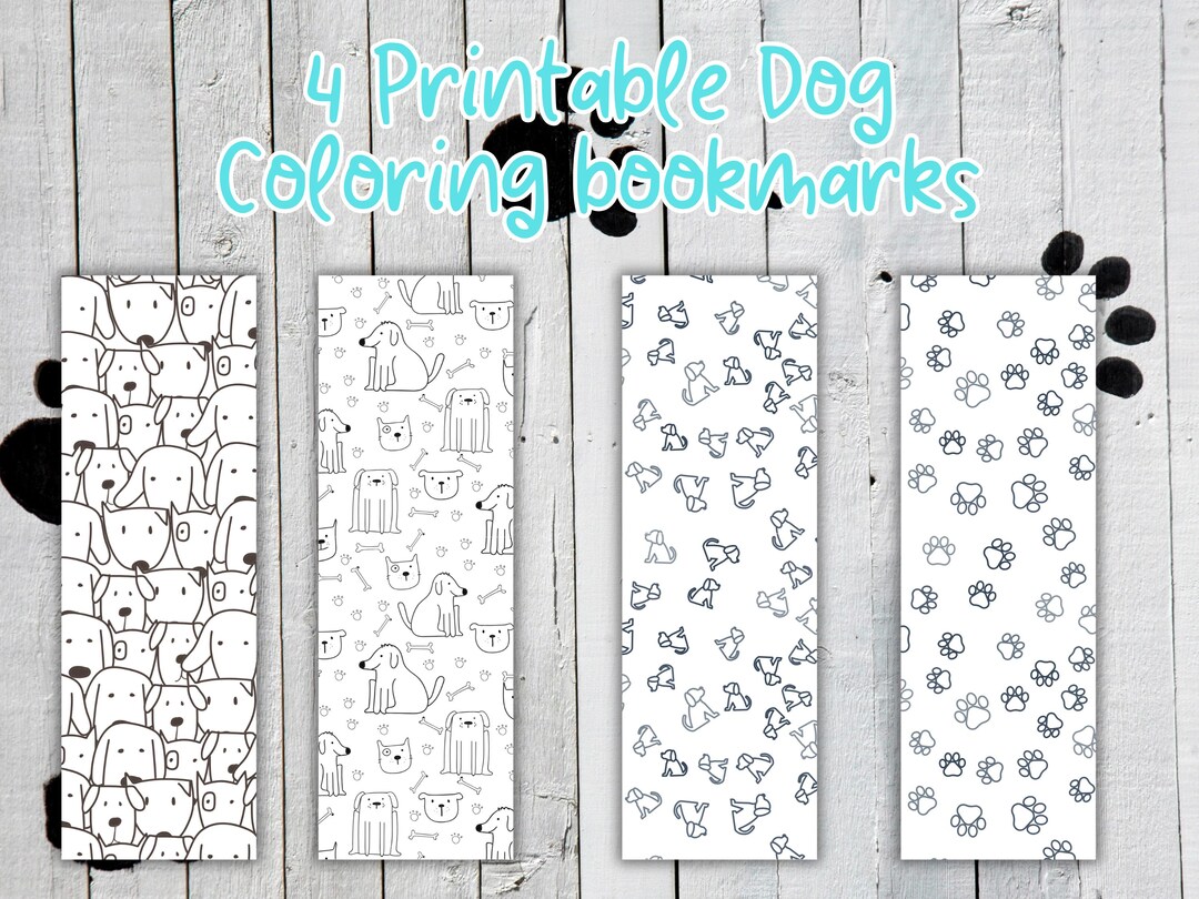 Printable Dog Coloring Bookmarks| Coloring Bookmarks for All Ages| Dog ...