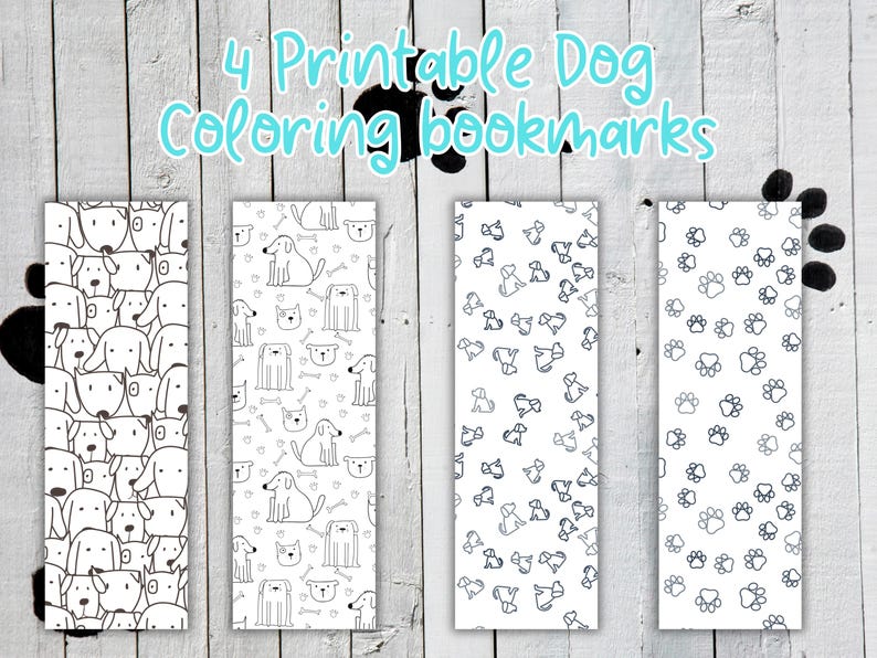 Printable Dog Coloring Bookmarks| Coloring Bookmarks for All Ages| Dog ...