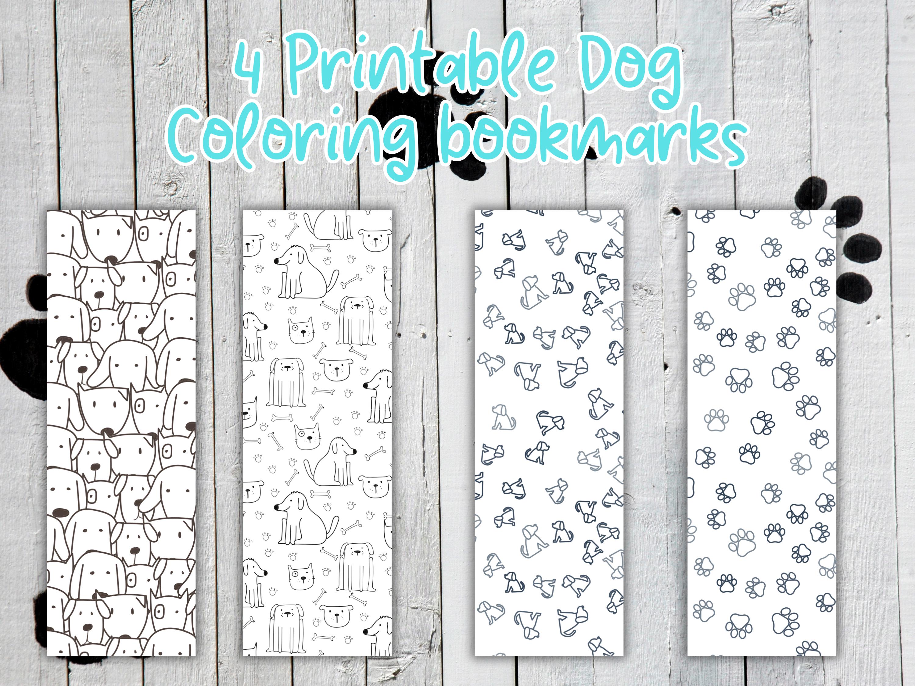 Printable Dog Coloring Bookmarks| Coloring Bookmarks for All Ages| Dog ...