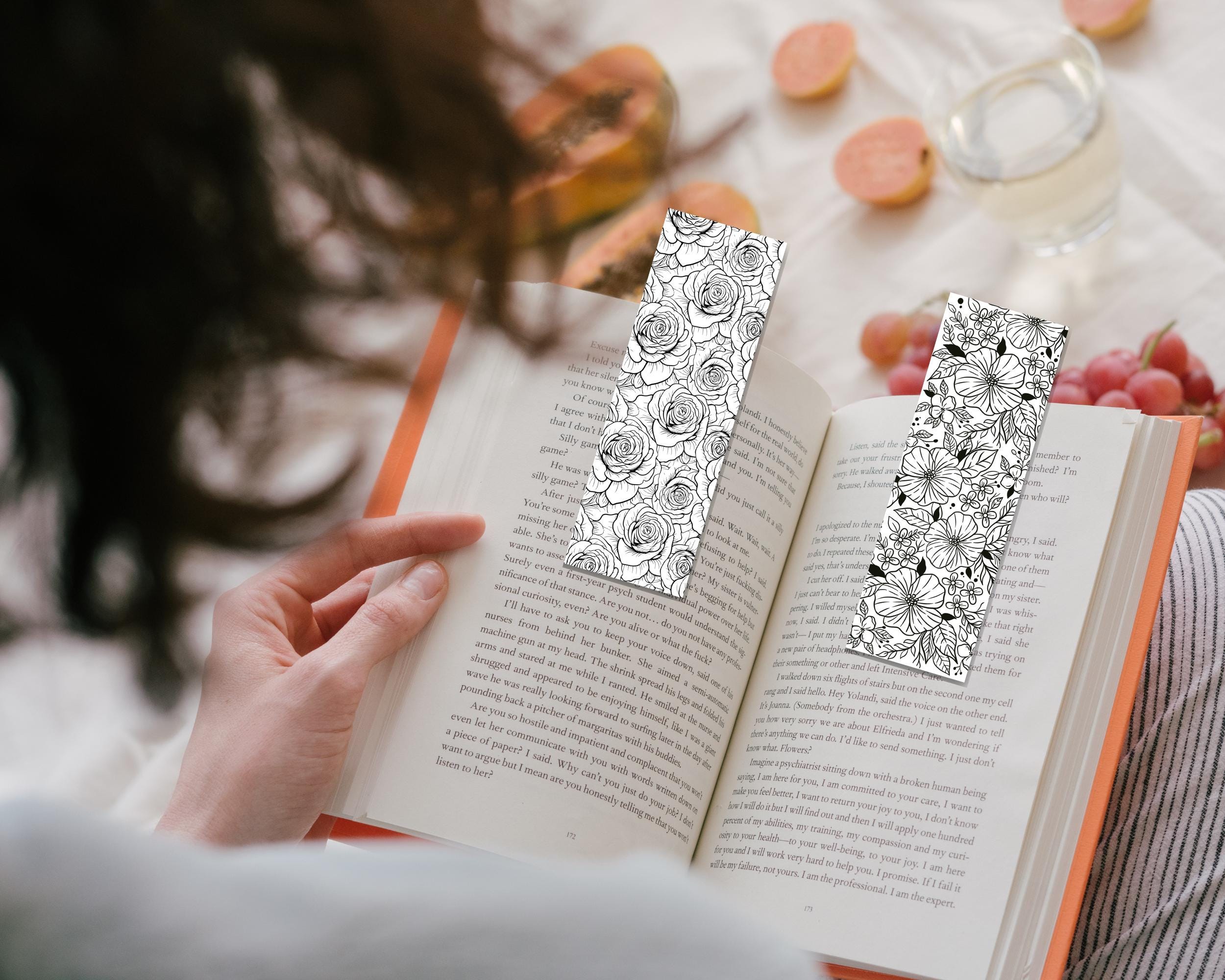 Printable Floral Coloring Bookmarks - Beautiful DIY Bookmark Pages for ...