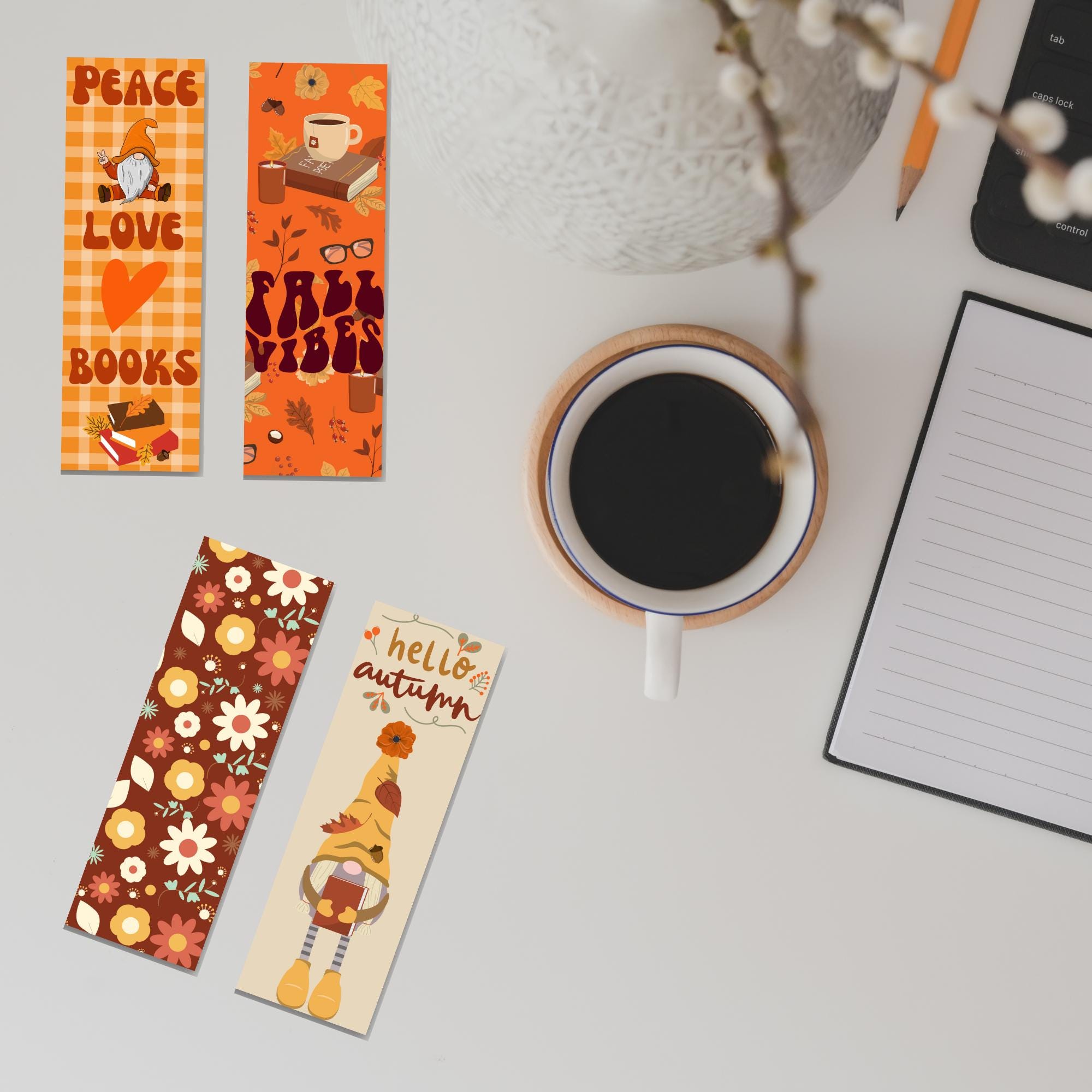 Fall Printable Bookmarks, Gnome Bookmarks, Retro Fall, Printable ...