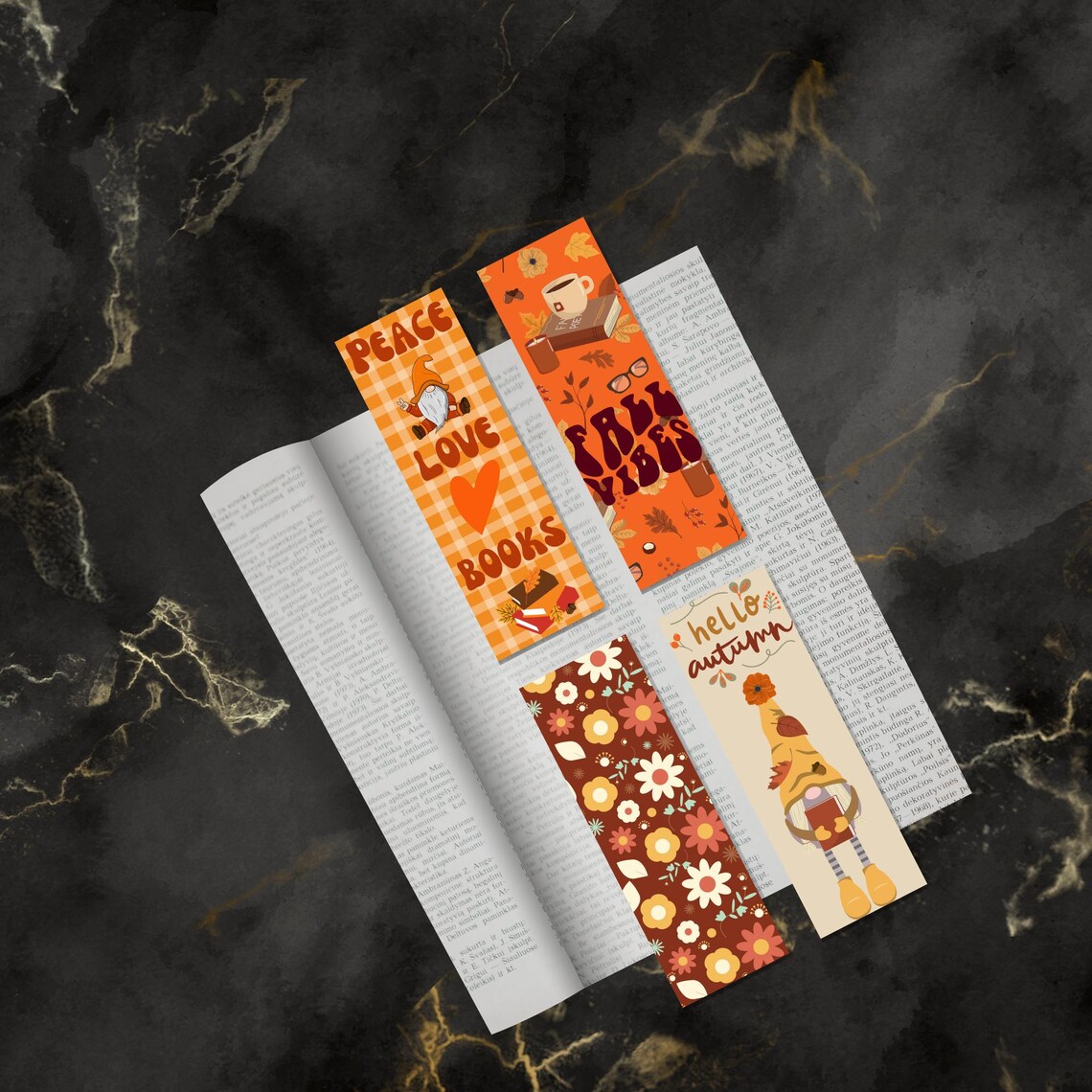 Fall Printable Bookmarks, Gnome Bookmarks, Retro Fall, Printable ...