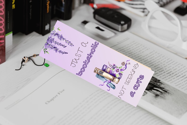 Stacked Books Printable Bookmarks, Vintage Stacked Books, Just One More ...