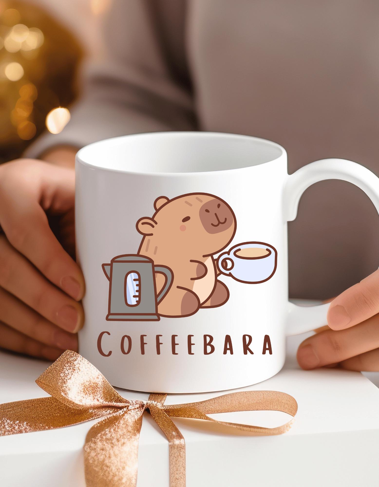 Coffeebara Mug, Coffee and Capybara Mug, Ceramic Cup, Dishwasher Safe ...