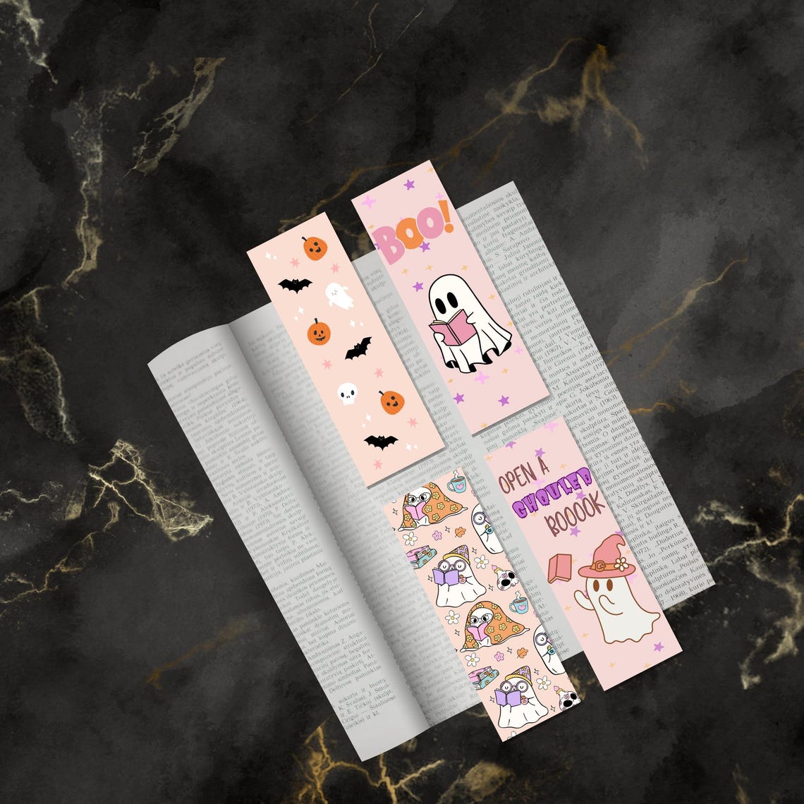 Cute Halloween Printable Bookmarks, Ghost Bookmarks, Cute Printable ...