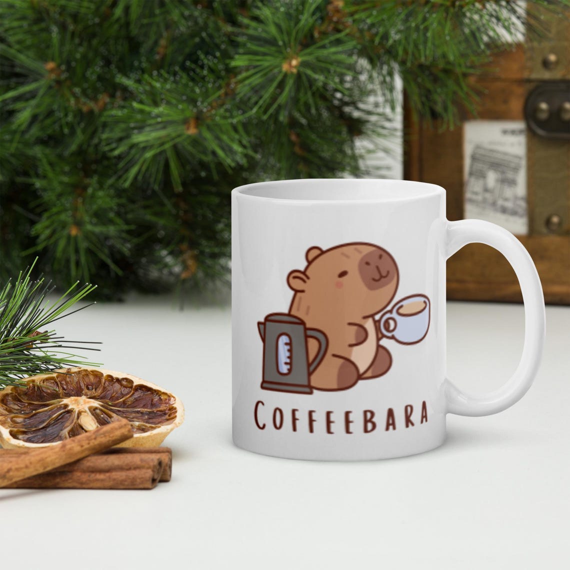 Coffeebara Mug, Coffee and Capybara Mug, Ceramic Cup, Dishwasher Safe Mug, Gift for Coffee and ...