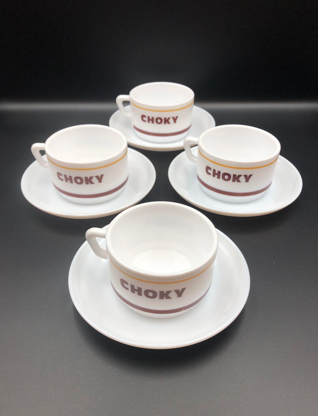 Choky Cups / Made in France / ARCOPAL FRANCE / Vintage 70's Bistro Cup ...
