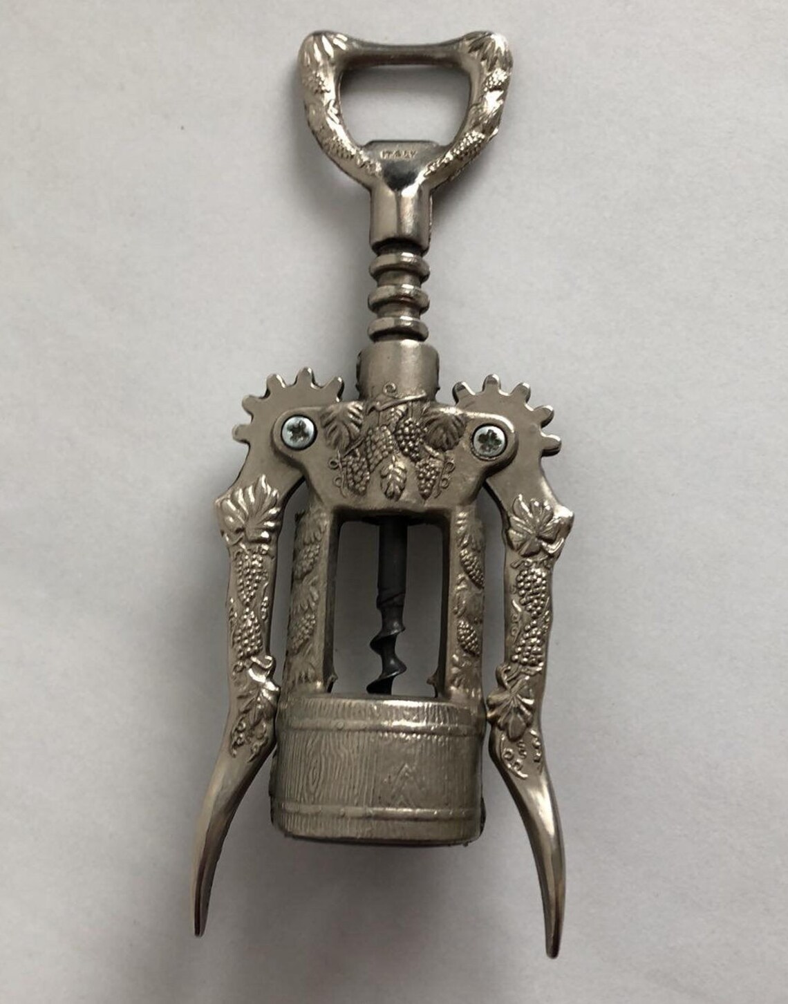 Botticelli Design Double Lever Corkscrew With Grape and Vine Motifs ...