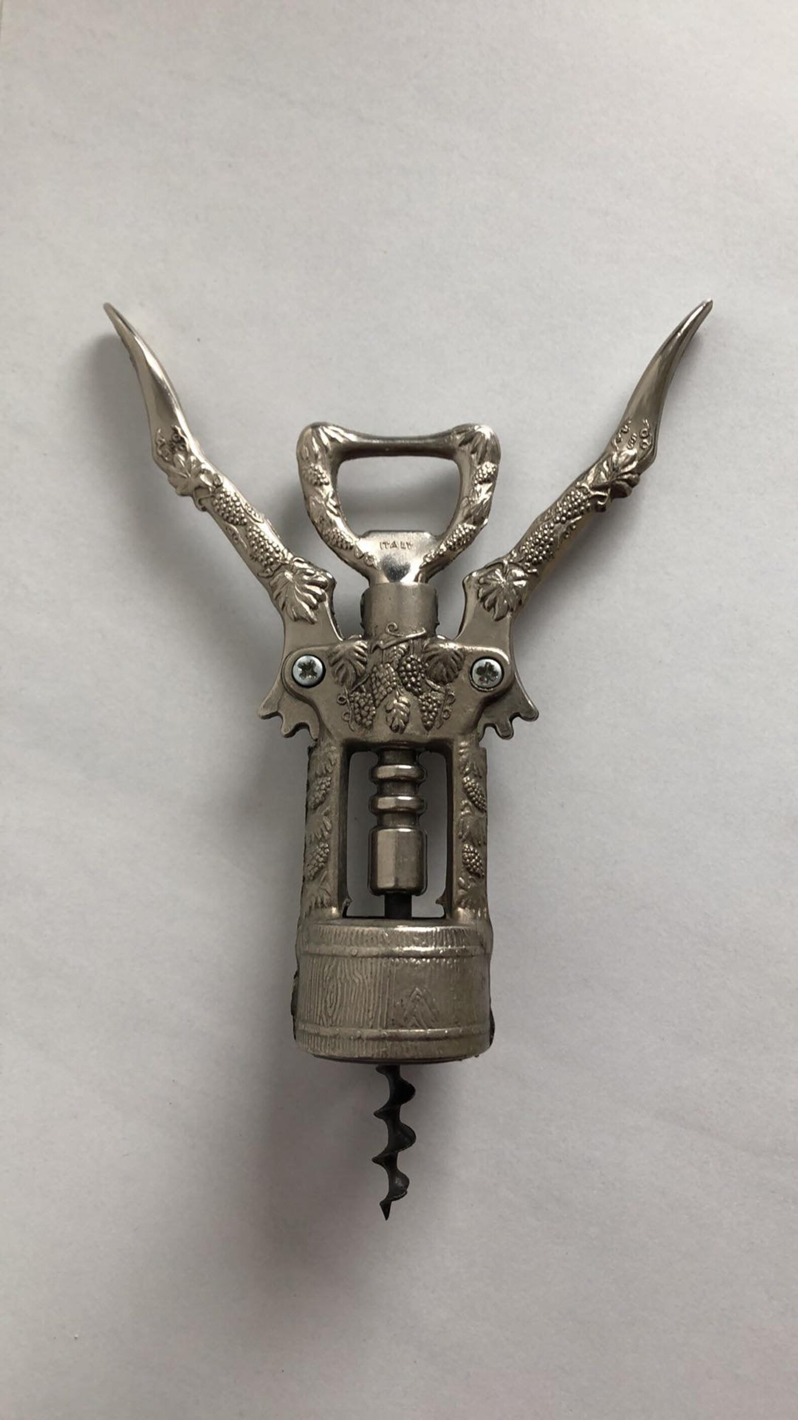Botticelli Design Double Lever Corkscrew With Grape and Vine Motifs ...