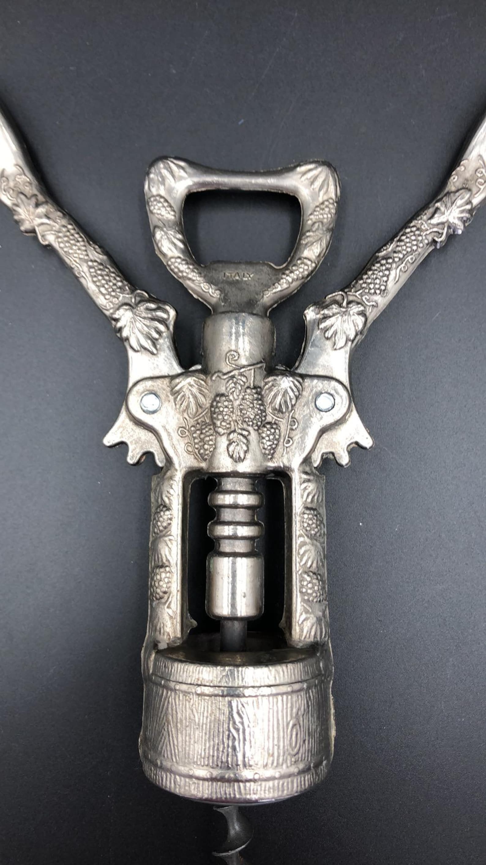 Botticelli Design Double Lever Corkscrew With Grape and Vine Motifs ...