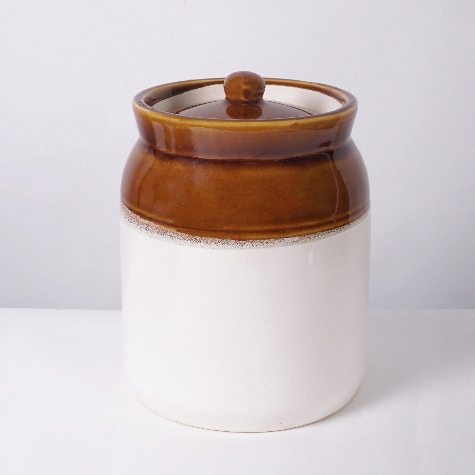Ceramic Handmade Indian Pickle Jar, Achaar Barni, Container, Canister ...