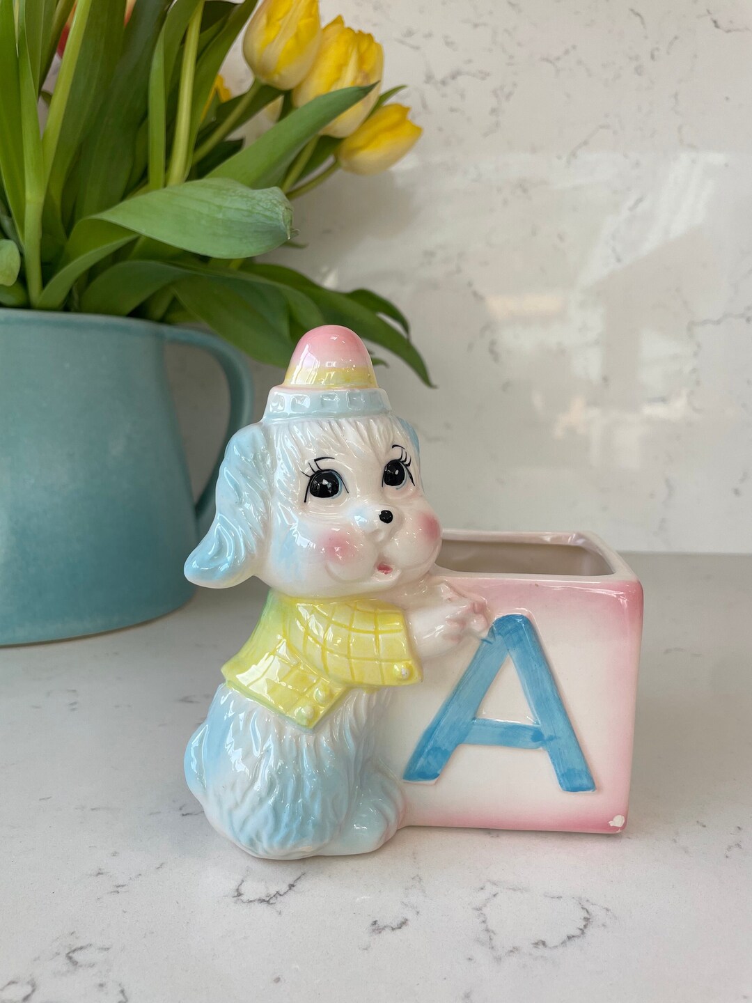 Vintage Kitsch Puppy Dog ABC Ceramic Pot/planter. - Etsy