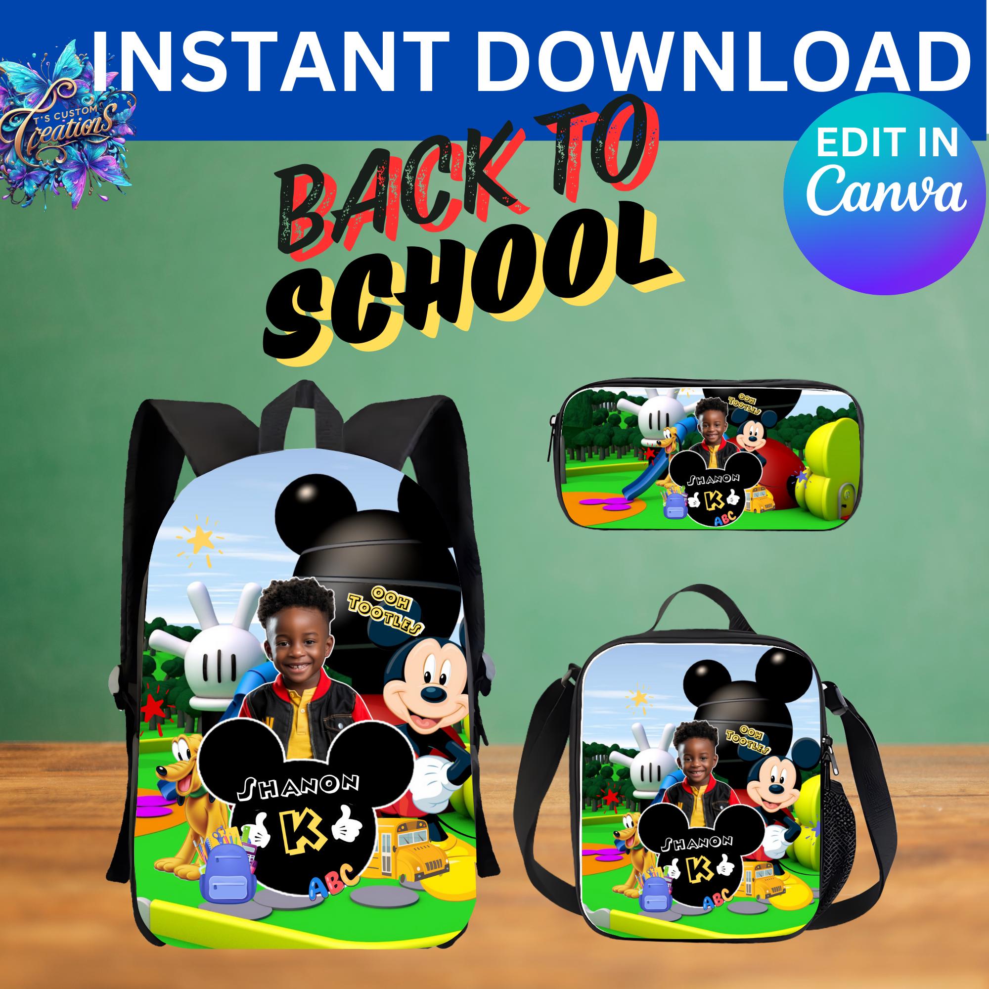 Back to School Mickey Editable Template - Etsy