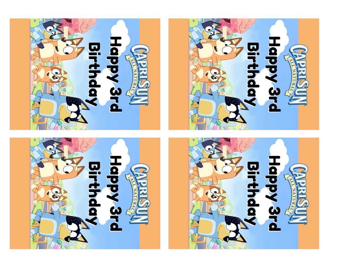 Bluey Party Favors Digital Templates (PDF & PNG) - Etsy
