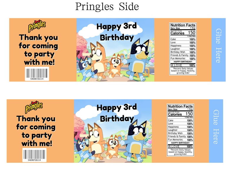Bluey Party Favors Digital Templates (PDF & PNG) - Etsy