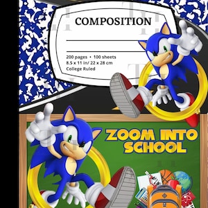 Sonic-inspired Back to School Composition Notebook Cover - Etsy