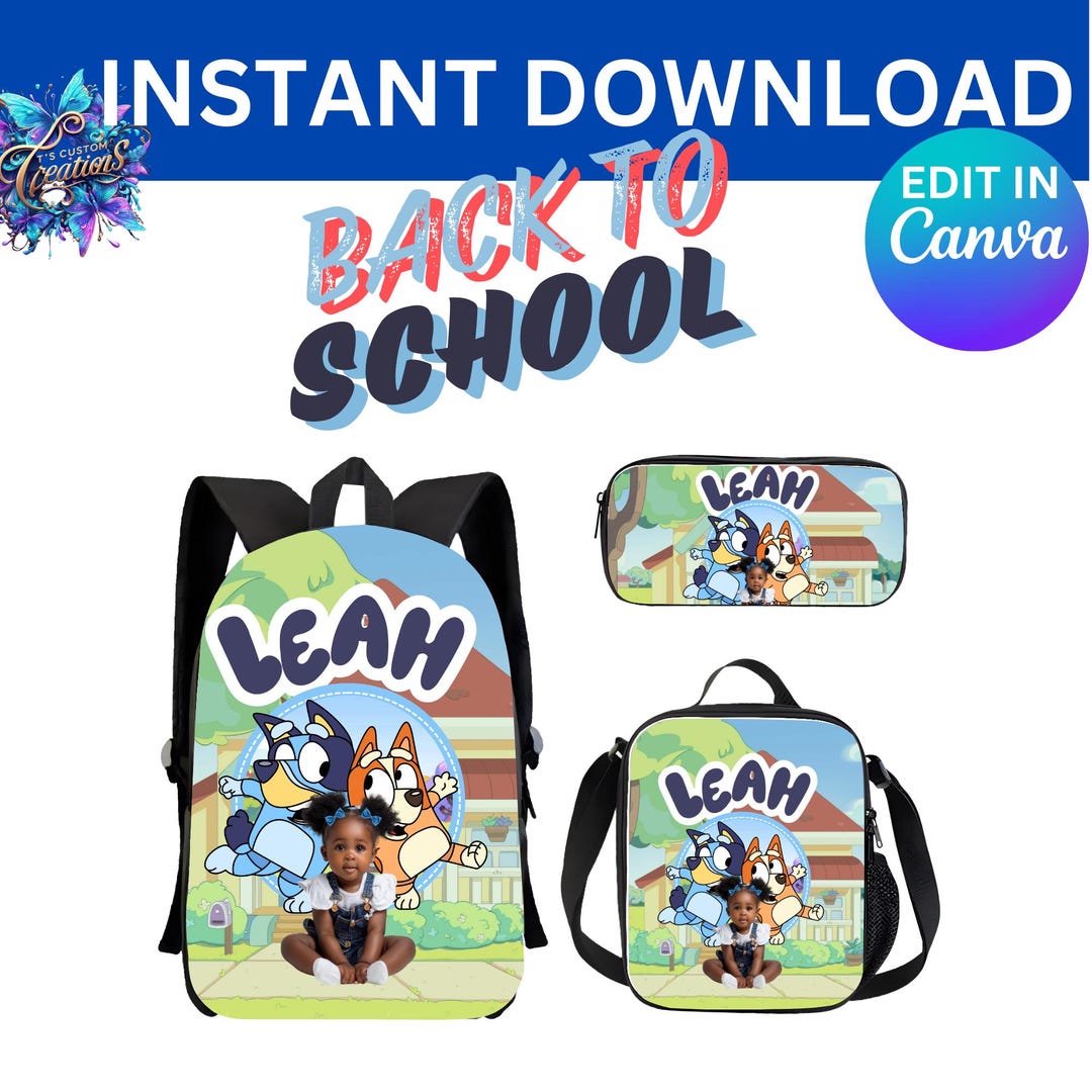 Back to School Bluey Editable Template - Etsy