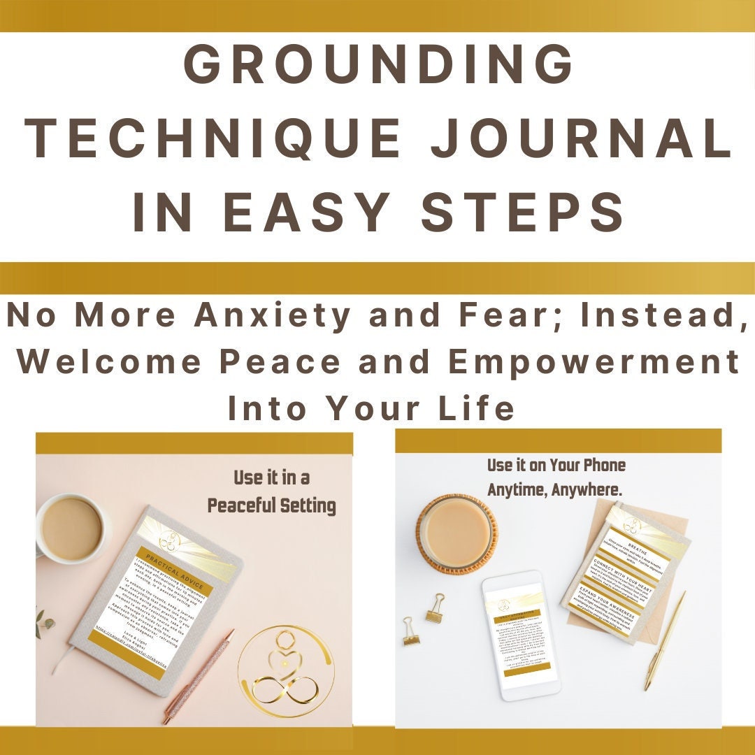 Grounding Technique Journal for Anxiety Relief Personal Growth Practice ...