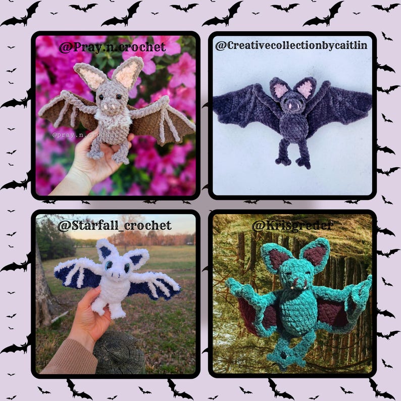 Bat Halloween Crochet PATTERN, Amigurumi Pattern, Crochet Bat Plushie ...
