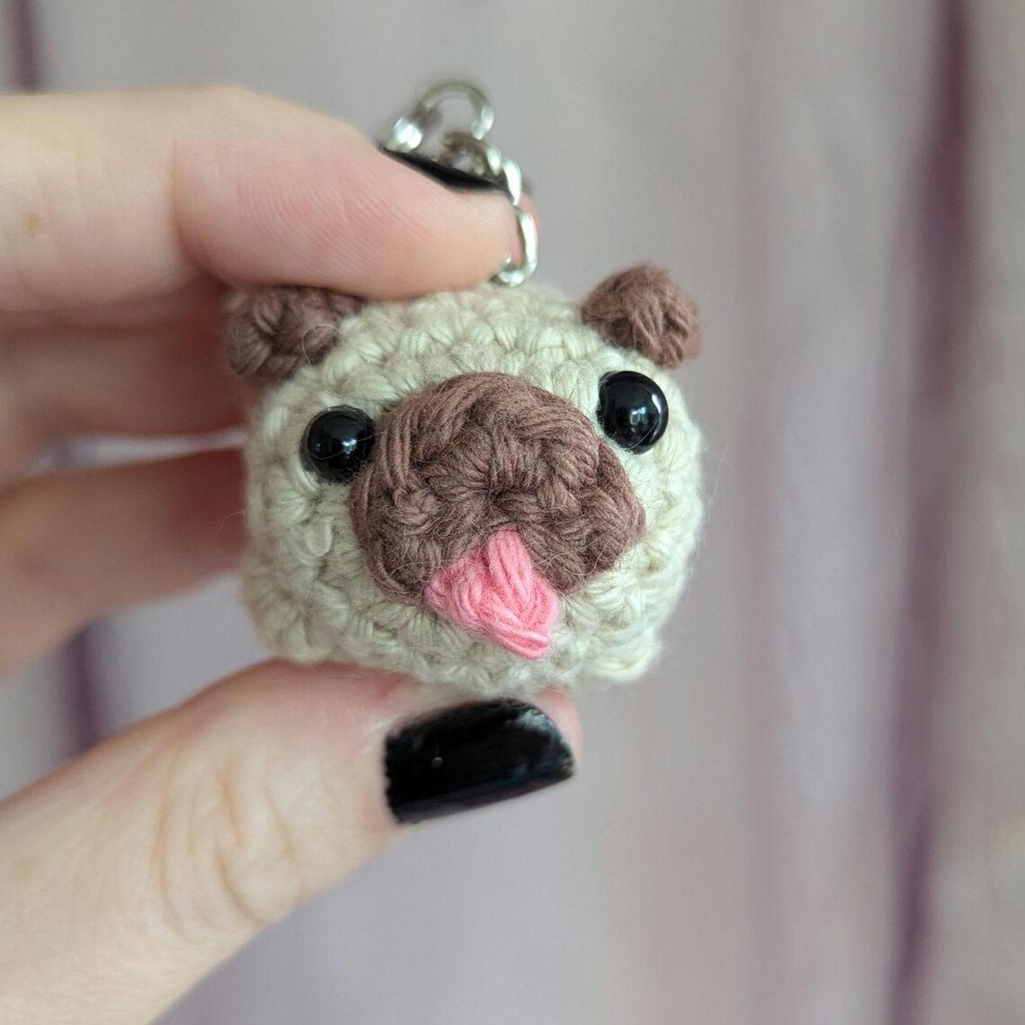 Pug Keychain Plushie, Soft Toy, Amigurumi Crochet, Bag Accessories - Etsy