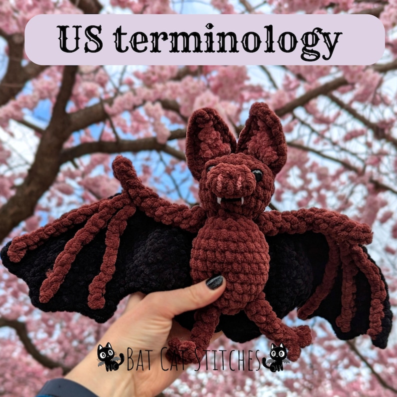 Bat Halloween Crochet PATTERN, Amigurumi Pattern, Crochet Bat Plushie ...