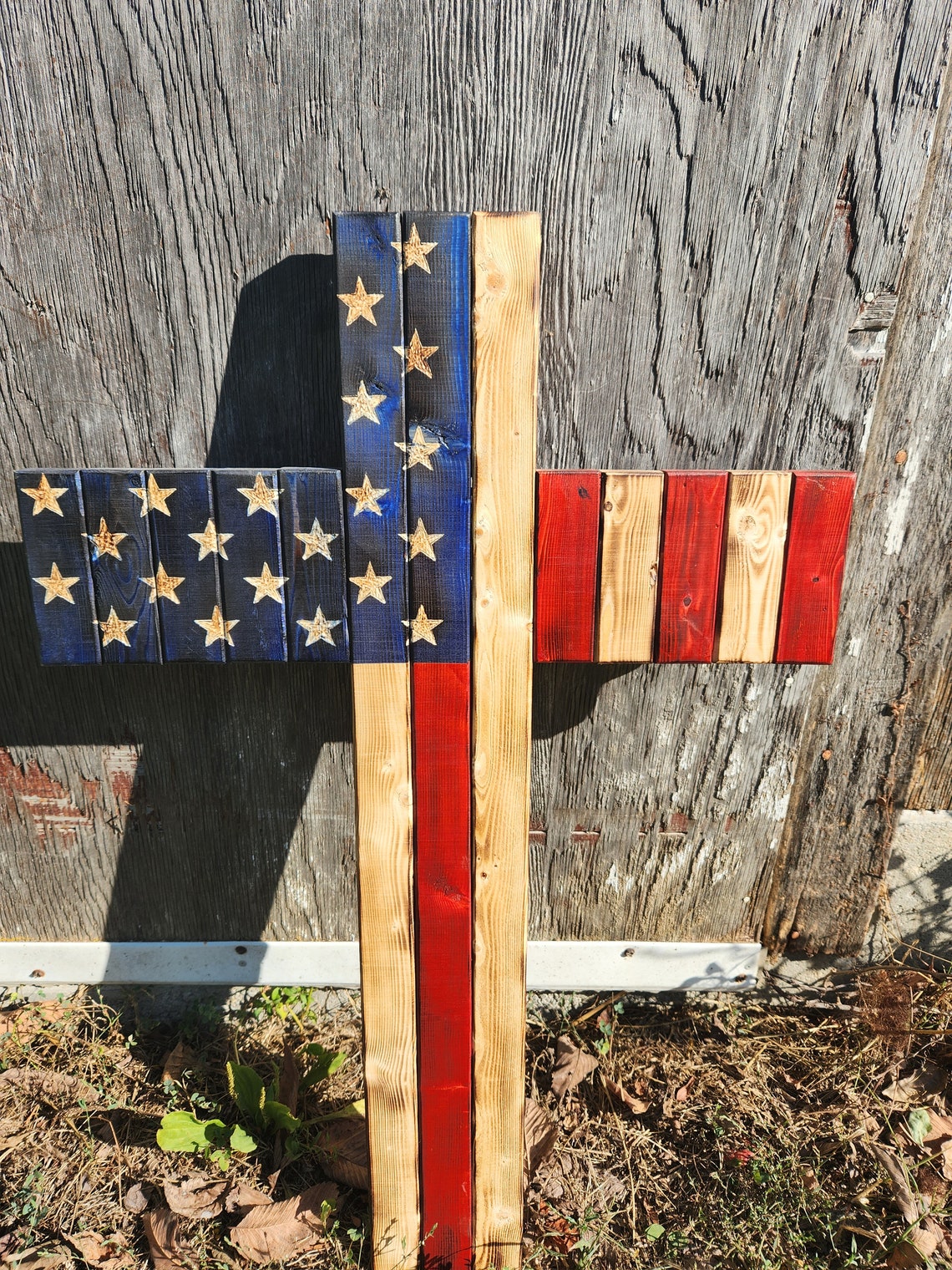 American Flag Wood Cross - Etsy