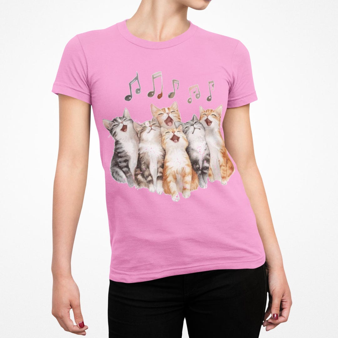 Cats Singing T-shirt, Fun Musical Cats Chorus Design, Perfect Gift for ...