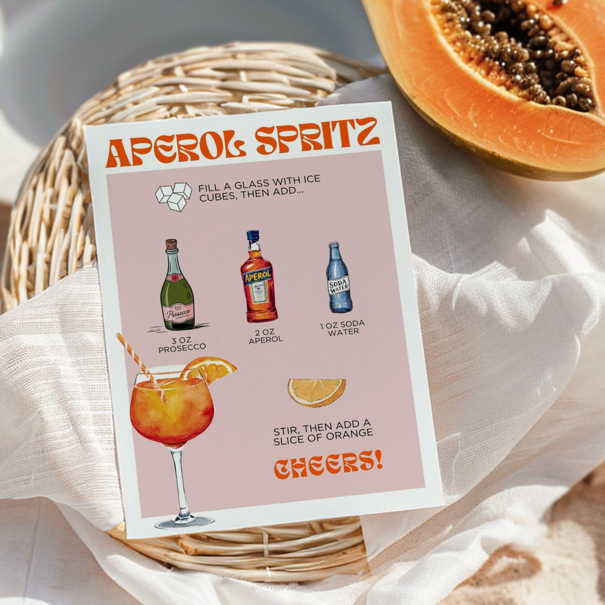 Aperol Spritz Bar Sign Template, Spritz Station DIY Cocktail Recipe ...