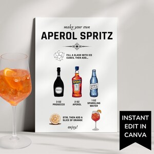 Make Your Own Aperol Spritz Sign, Editable Bar Sign Spritz Station ...