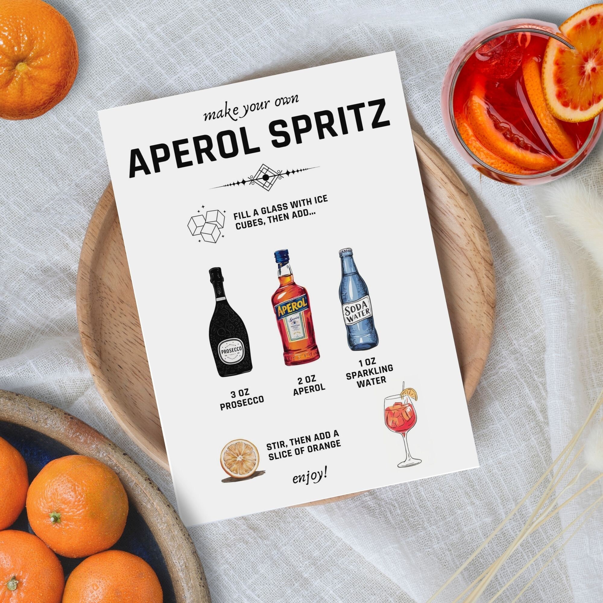Make Your Own Aperol Spritz Sign, Editable Bar Sign Spritz Station ...