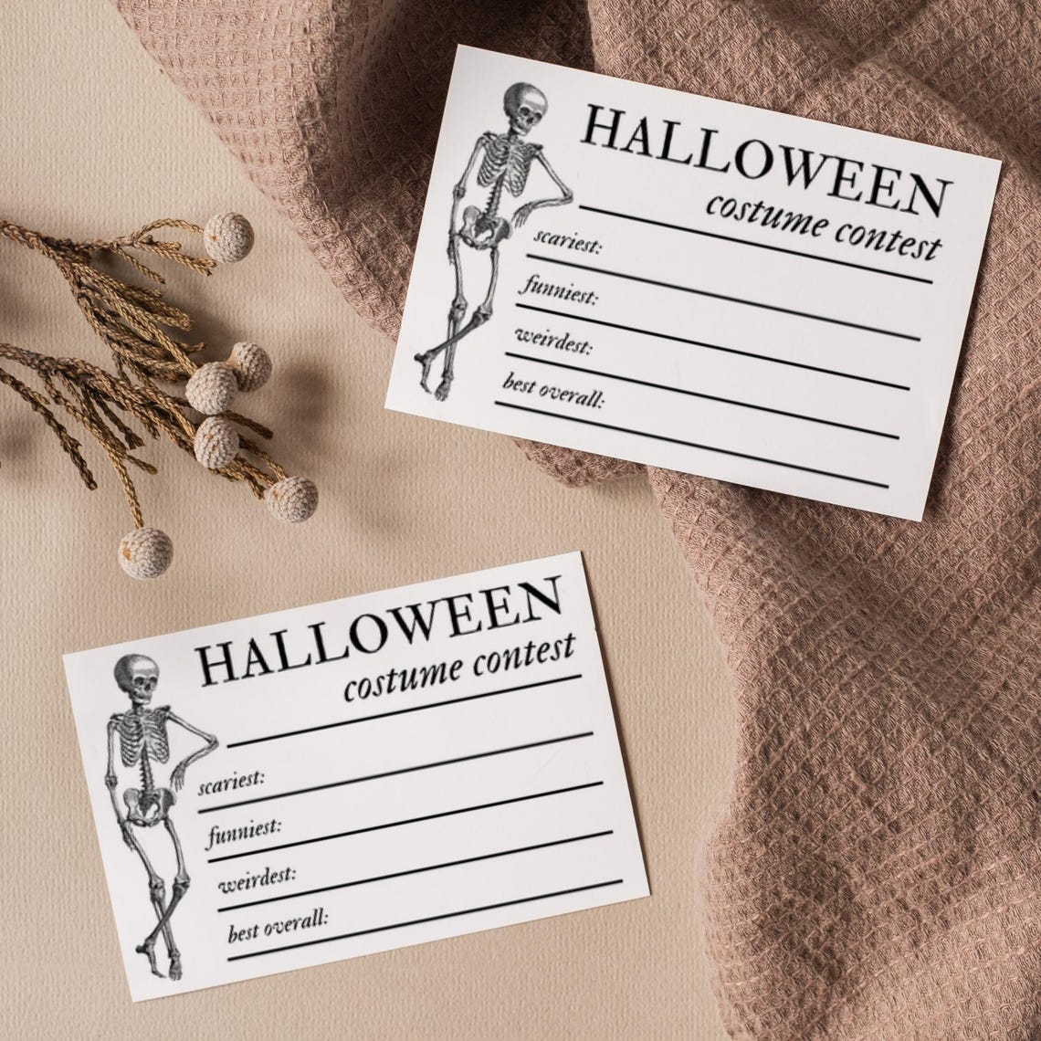 Editable Halloween Costume Contest Voting Cards Template, Best Costume ...