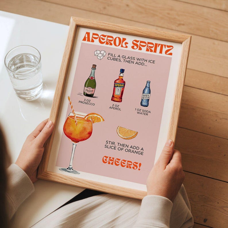 Aperol Spritz Bar Sign Template, Spritz Station DIY Cocktail Recipe ...