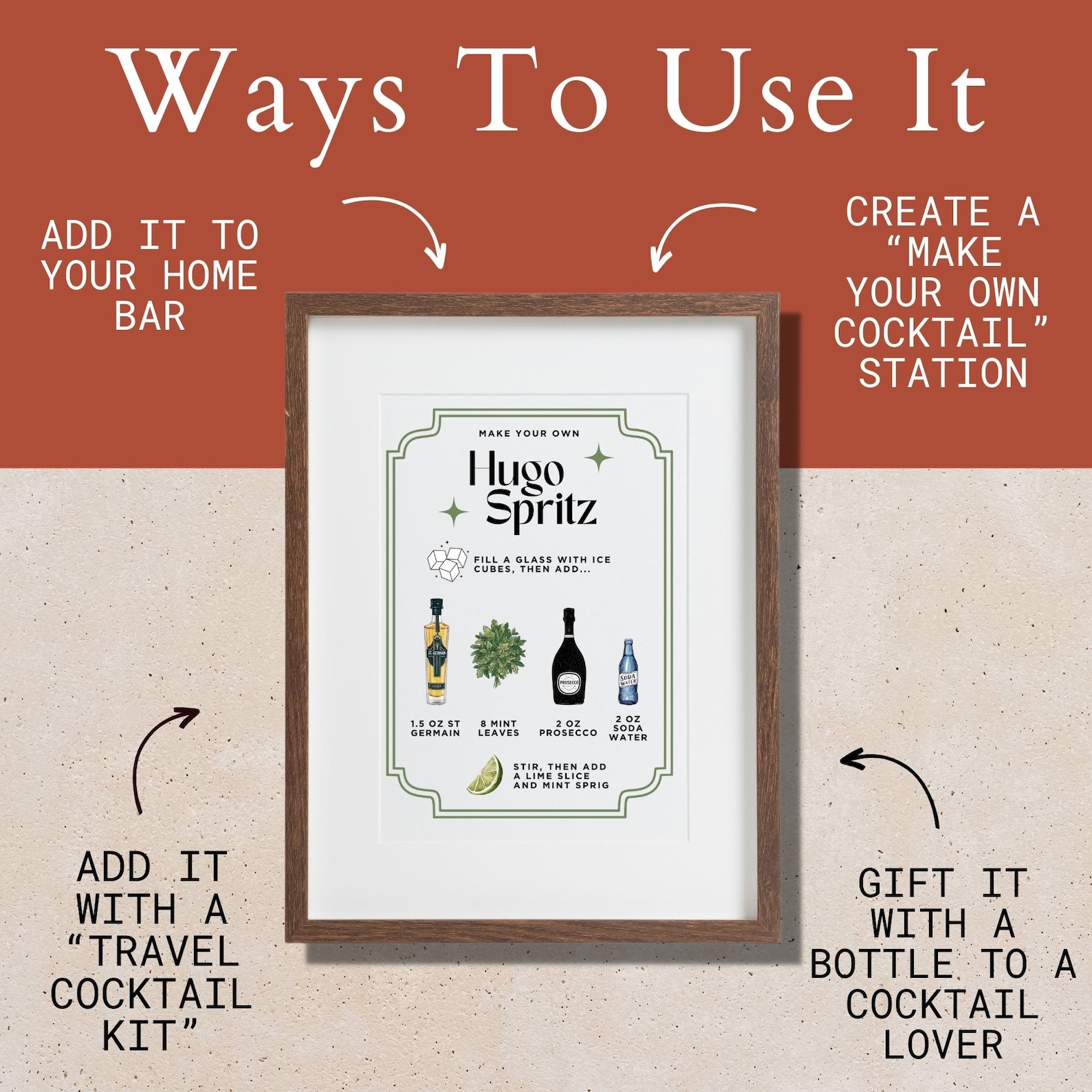 Hugo Spritz Bar Sign Template, Spritz Station DIY Cocktail Sign ...