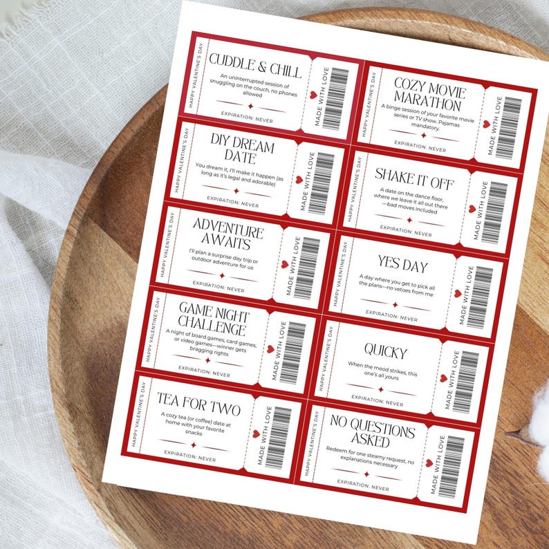 Editable Valentine Love Coupon Canva, Romantic Coupon for Him, Custom ...