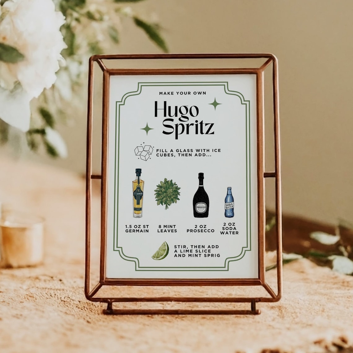 Hugo Spritz Bar Sign Template, Spritz Station DIY Cocktail Sign ...