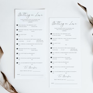 Place Your Bet Wedding Prop Bet Template, Reception Game for Guests ...