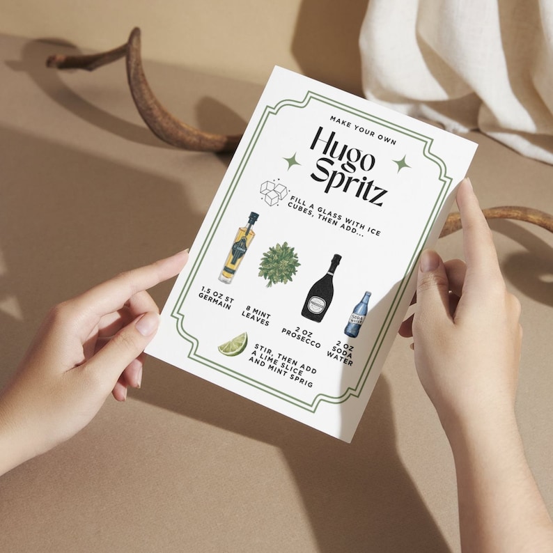 Hugo Spritz Bar Sign Template, Spritz Station DIY Cocktail Sign ...