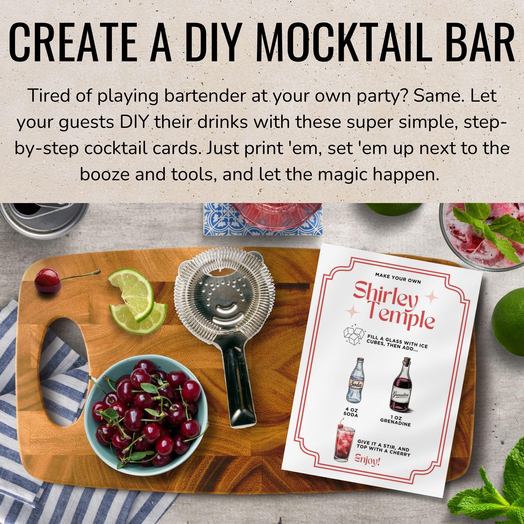 Shirley Temple Bar Sign Template, Drink Station Sign for Graduation ...