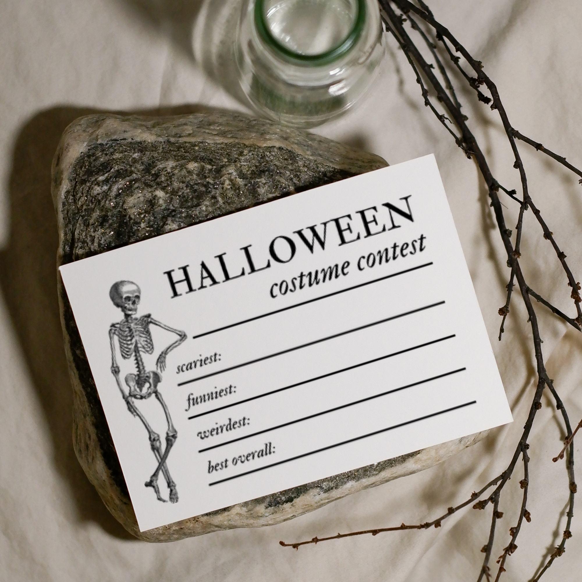 Editable Halloween Costume Contest Voting Cards Template, Best Costume ...