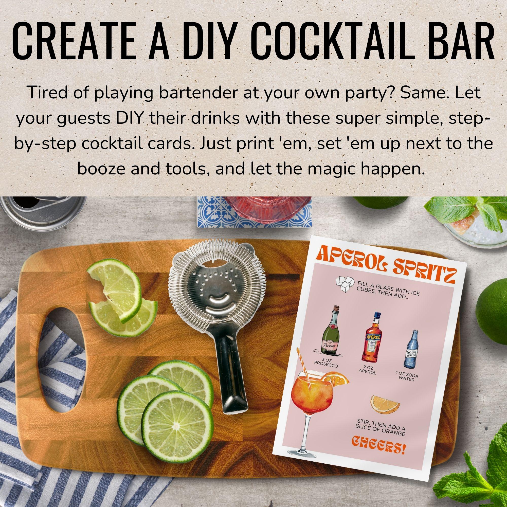 Aperol Spritz Bar Sign Template, Spritz Station DIY Cocktail Recipe ...