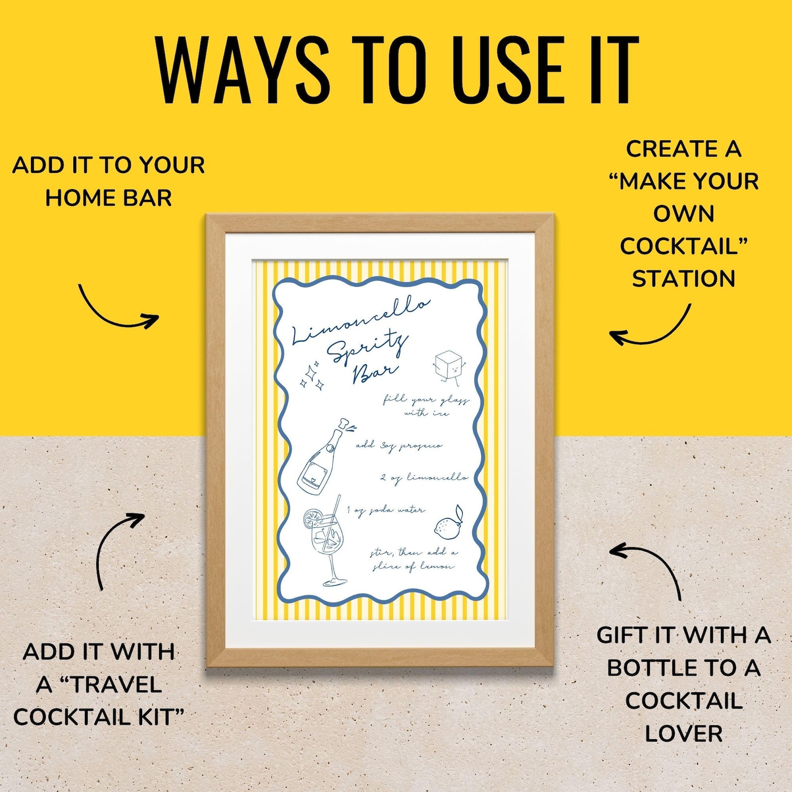 Limoncello Spritz Bar Sign Template, Editable Spritz Station Sign ...