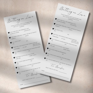 Place Your Bet Wedding Prop Bet Template, Reception Game for Guests ...