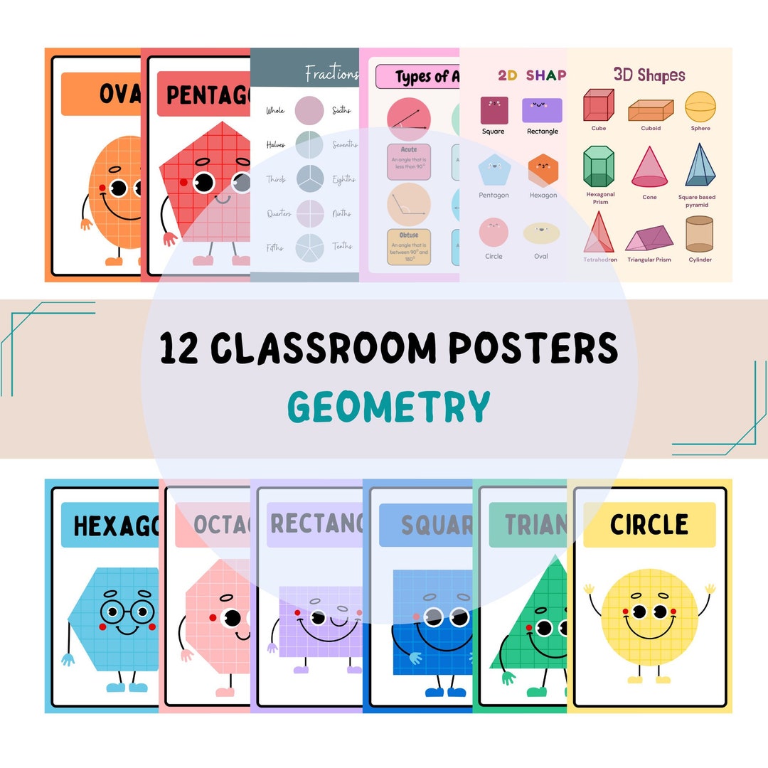 Set of 12 Watercolor Classroom Posters Educational Playroom - Etsy