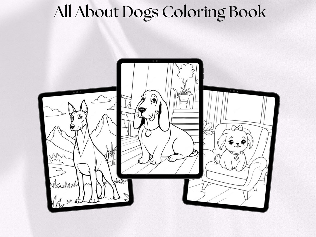 Dogs Coloring Book. Digital Download. All Ages Coloring Book - Etsy